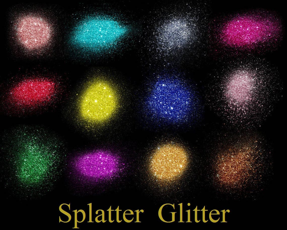 Splatter Splashes Clipart , Splatter Glitter, Glitter Clip Art, Digital ...