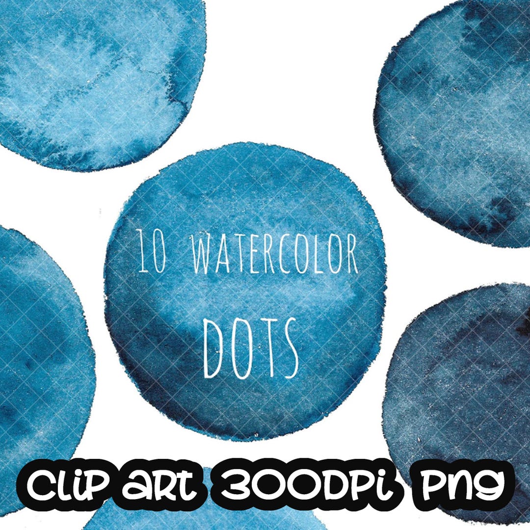 Dots Watercolor, Circles, Bubbles, Handpainted Watercolor, Digital ...