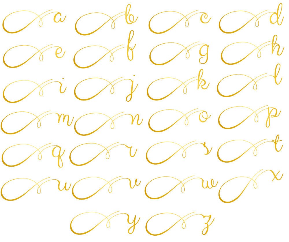 Gold Alphabet Clip Art, Gold Foil Alphabet, Digital Clipart, Numbers ...