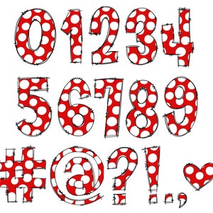 Doodle Alphabet Set Red With Dots Clipart PNG, Hand Drawn Letters Clip ...