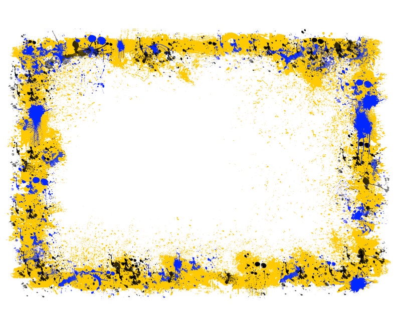 Frame Splatter Yellow Blue Background Printable Artwork - Etsy