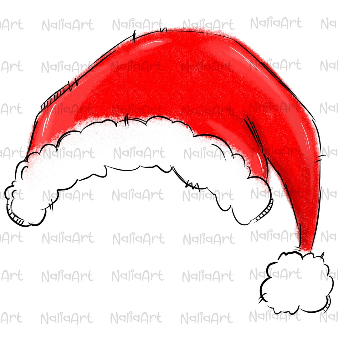 Santa Claus Hat Sublimation Design PNG Christmas Clip Art Sublimation ...