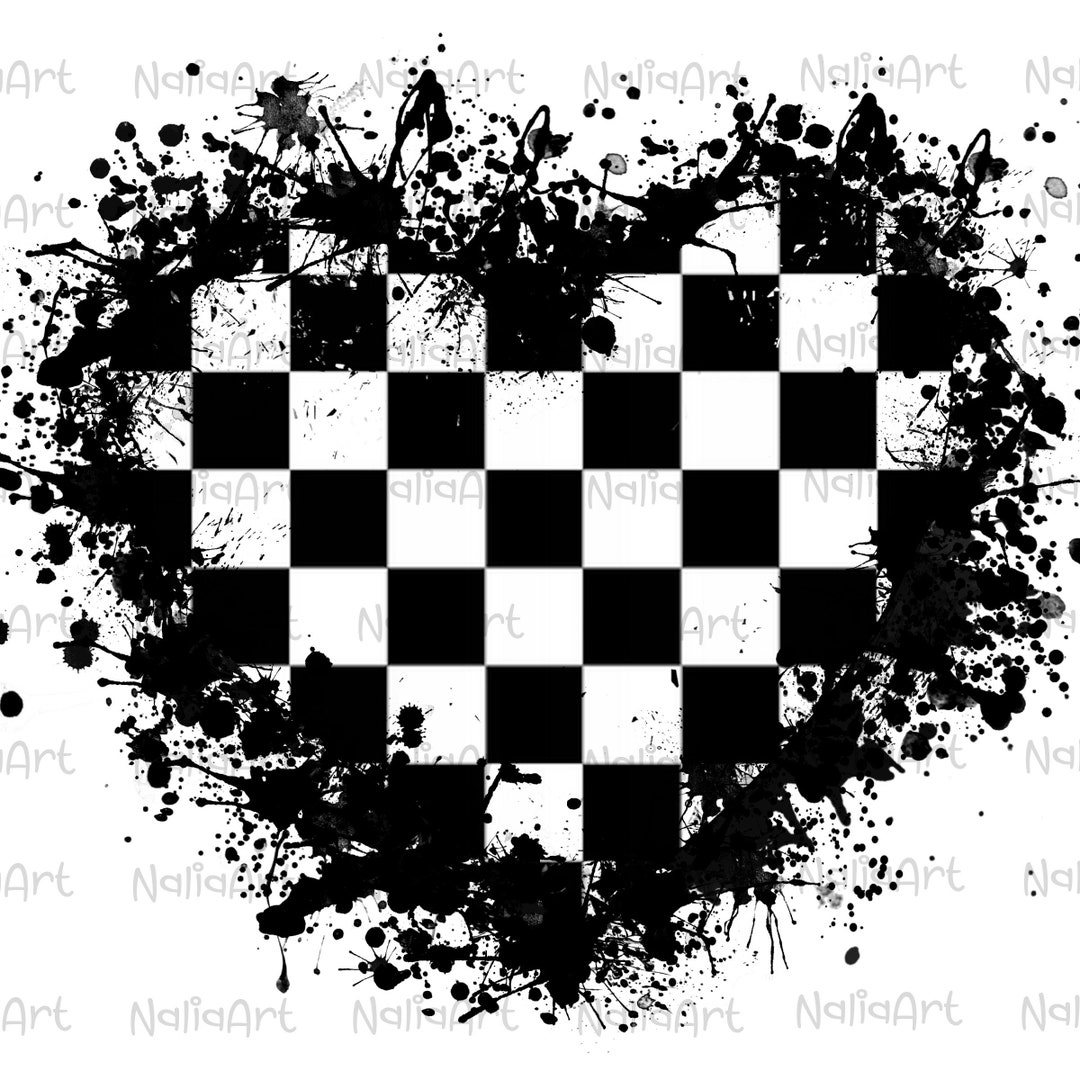 Heart Checkered Flag Heart PNG Sport Heart Heart Racing Checks ...