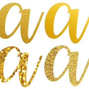 Alphabet Clip Art, Glitter Foil Gold Alphabet, Digital Clipart, Letters ...