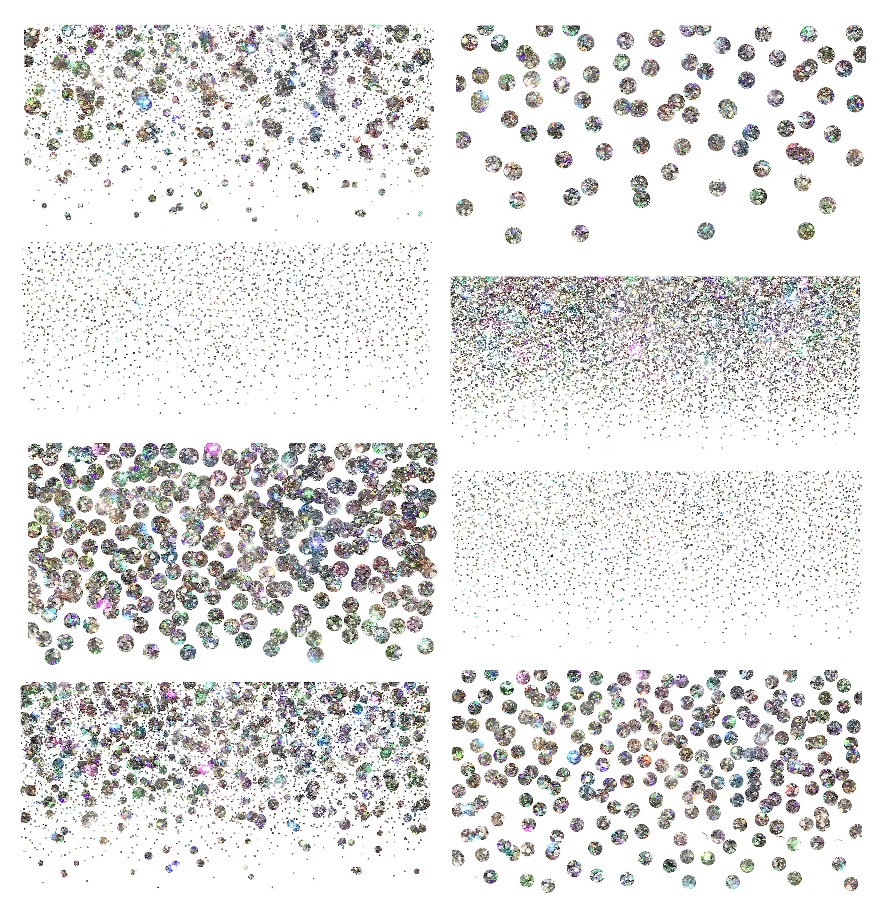 Silver Rainbow Glitter Border, Confetti Borders, Clipart Glitter , Clip ...