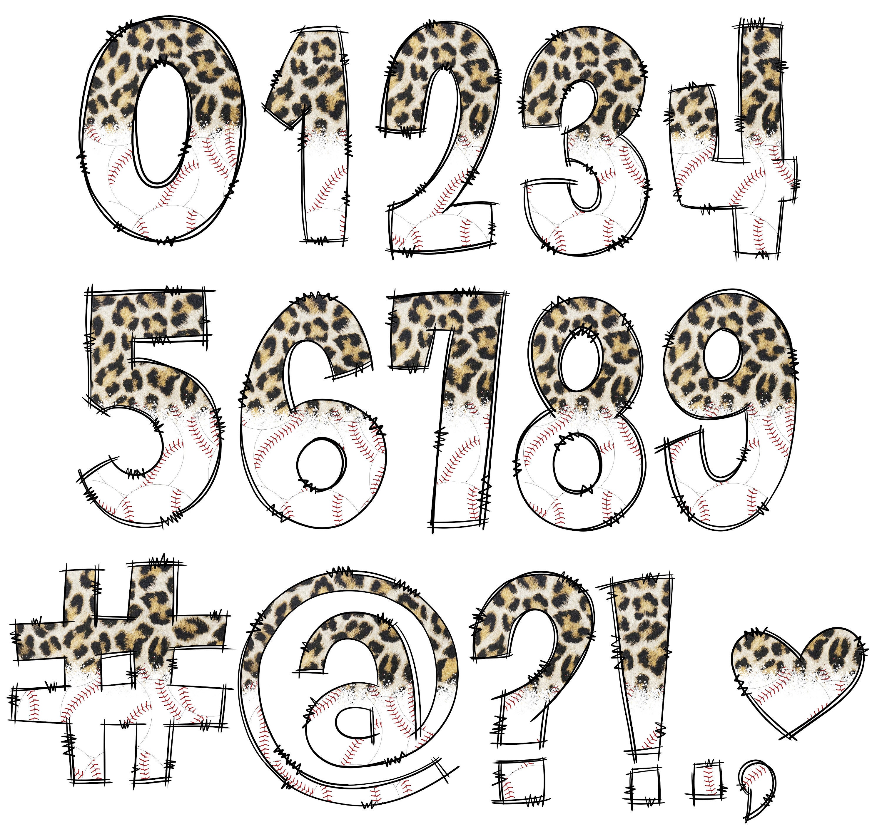 Baseball Doodle Letters Leopard Clipart, Letters Clip Art, Sports ...