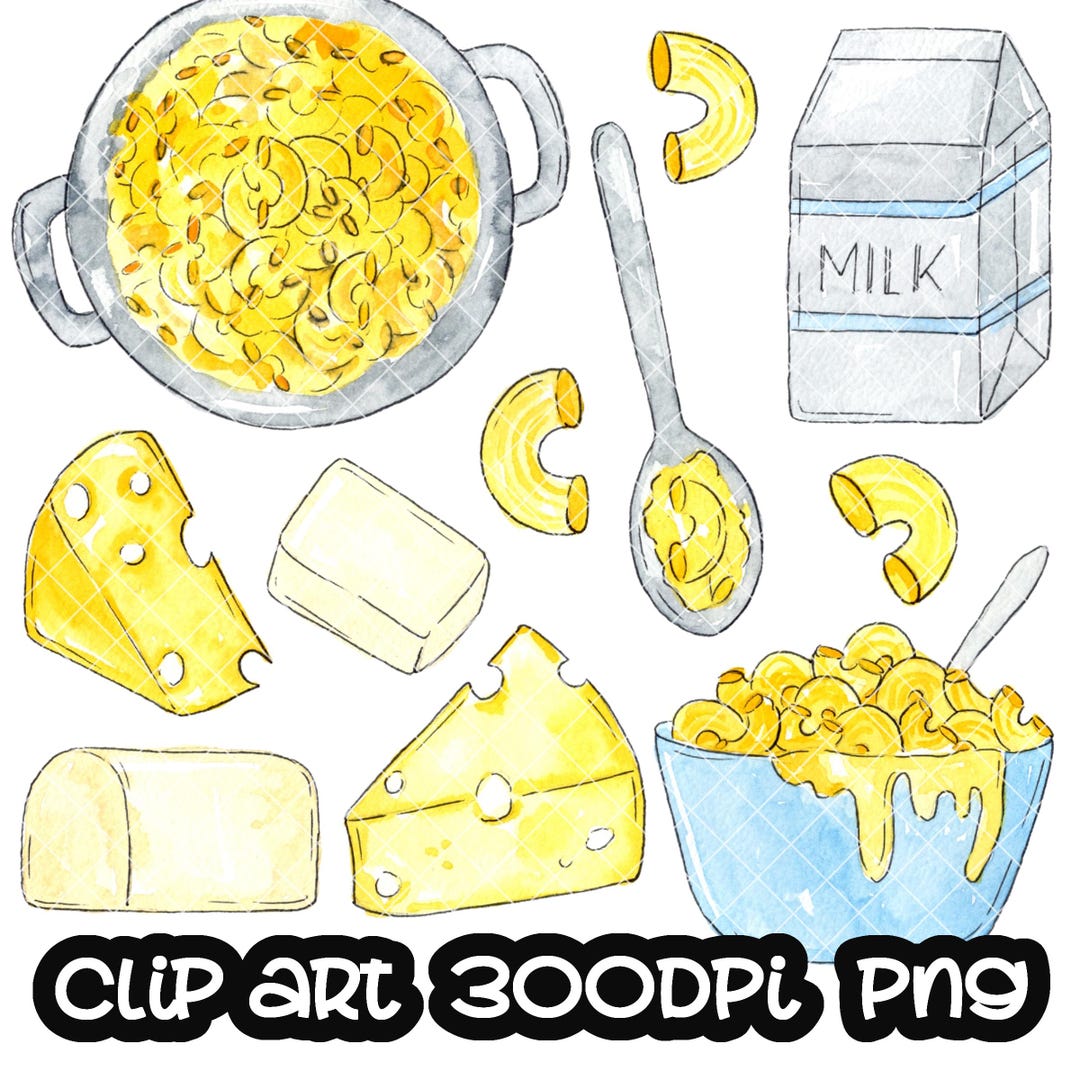 Set of Mac and Chesse Digital Clip Art Pasta Noodles Clipart PNG - Etsy