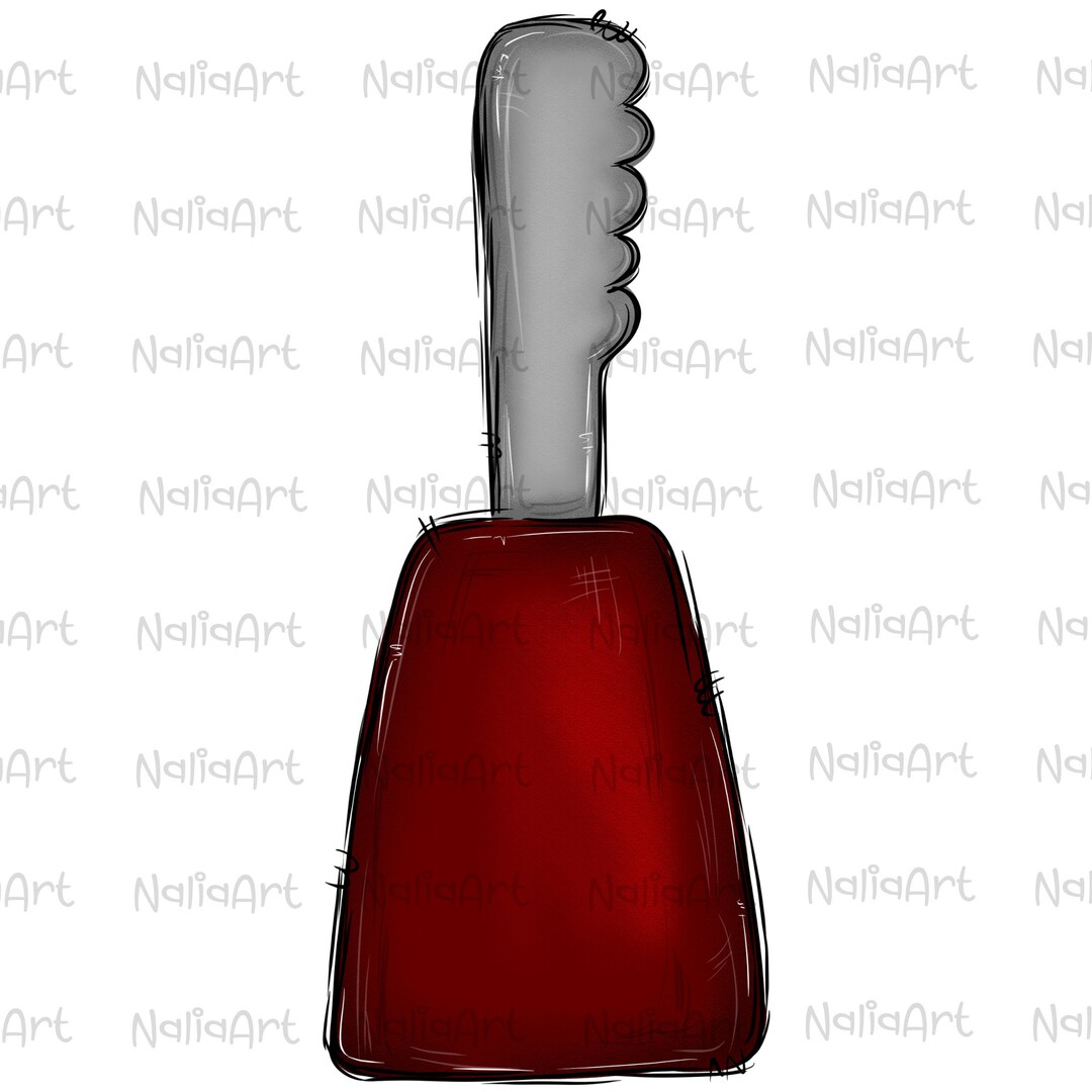 Football Maroon Cowbell DAWG Paw Hand Drawn Sublimation Design PNG File ...