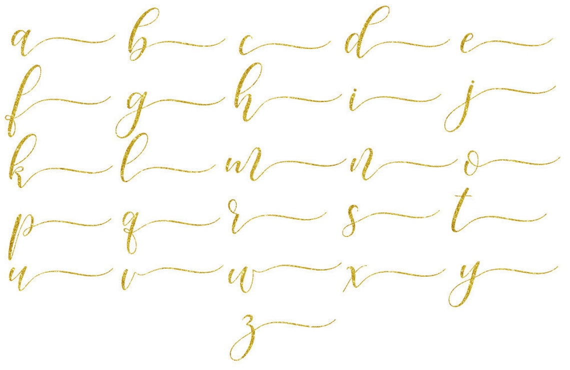 Gold Glitter Alphabet Clip Art Gold Alphabet Digital - Etsy