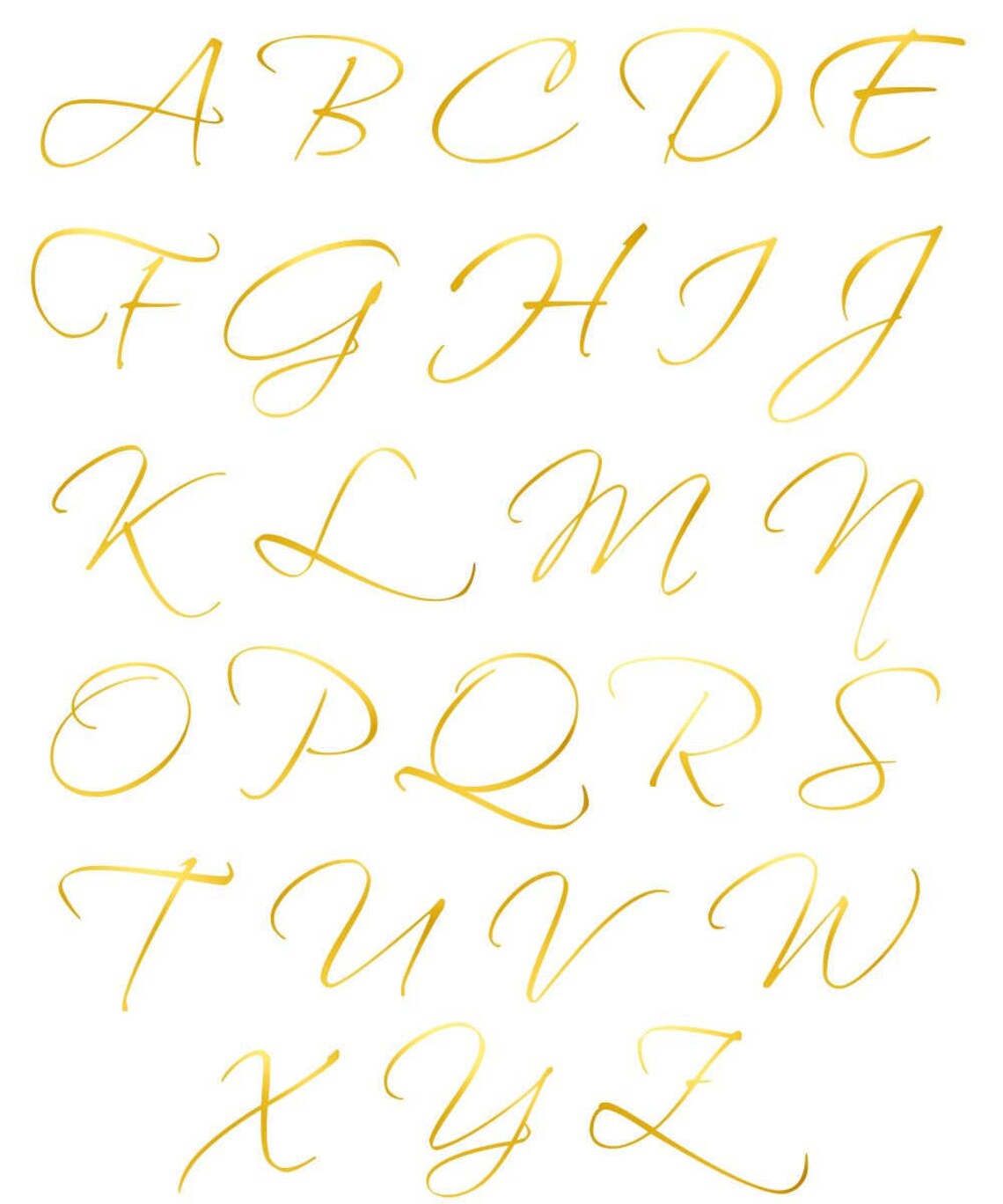 Gold Alphabet Clip Art Foil Gold Alphabet Digital Clipart | Etsy