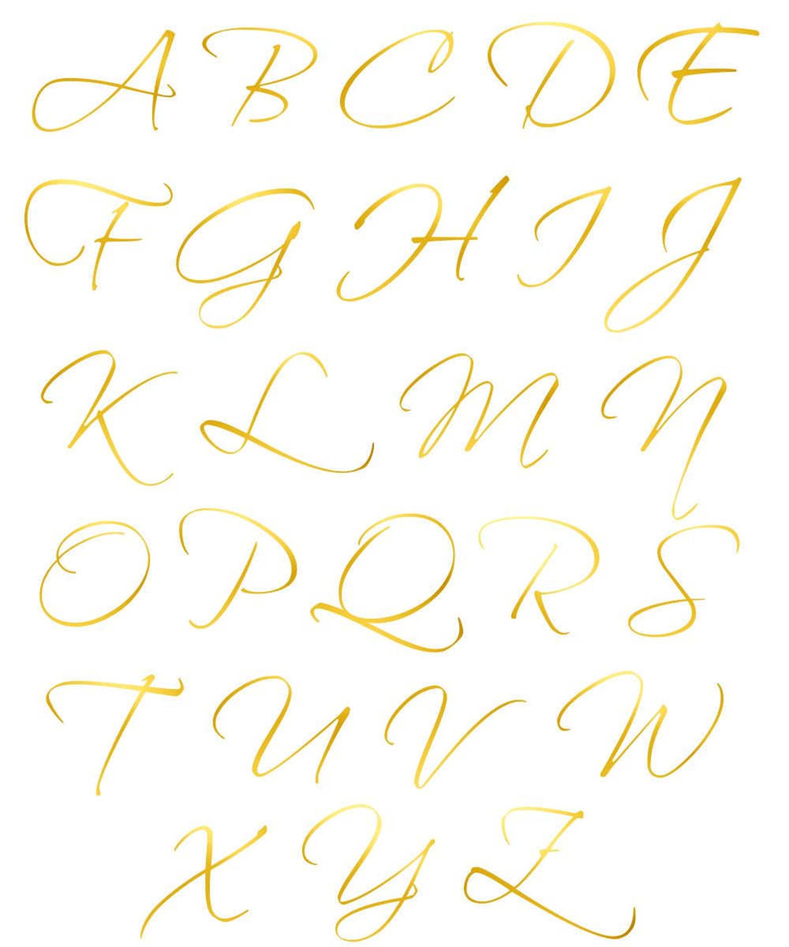 Gold Alphabet Clip Art Foil Gold Alphabet Digital Clipart | Etsy