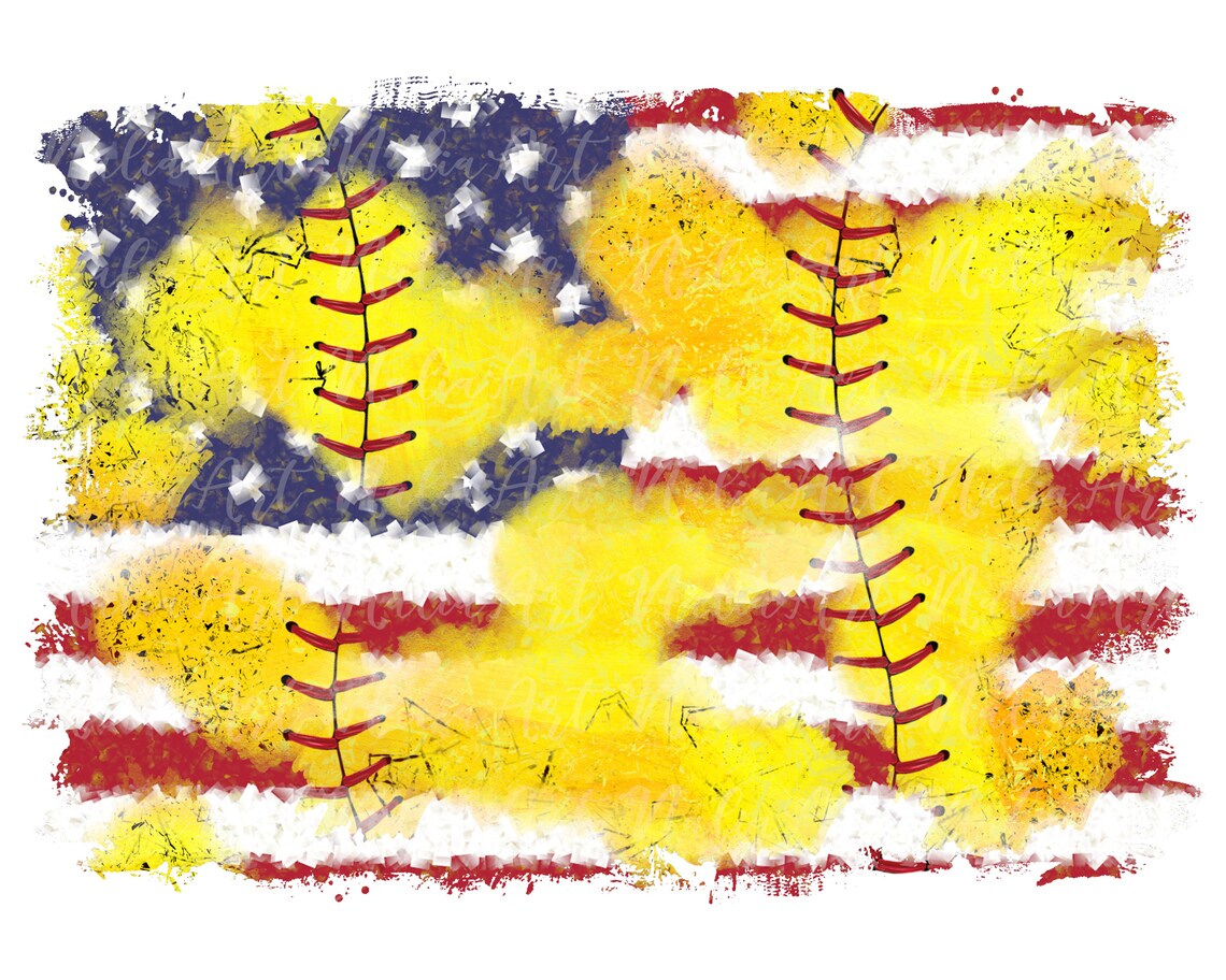 Background Softball Distressed Grunge Distressed USA - Etsy