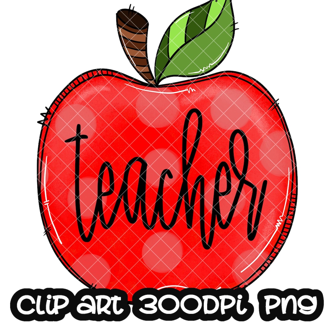 Teacher Apple Sublimation Design PNG | Teach Love Inspire | Polka Dot ...