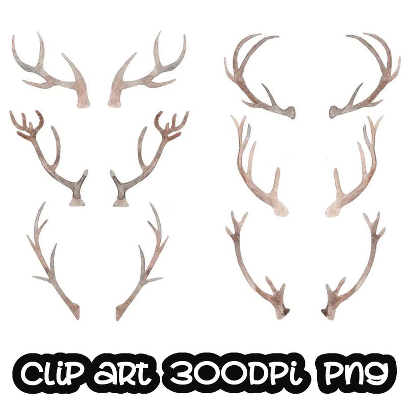 Deer Antler Clip Art - Etsy