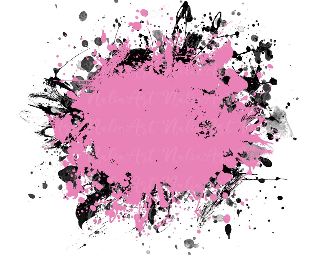Background Paint Splatter Pink Black Splash Frame Splatter Background ...