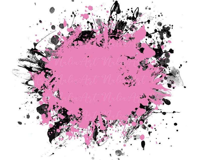Background Paint Splatter Pink Black Splash Frame Splatter Background ...