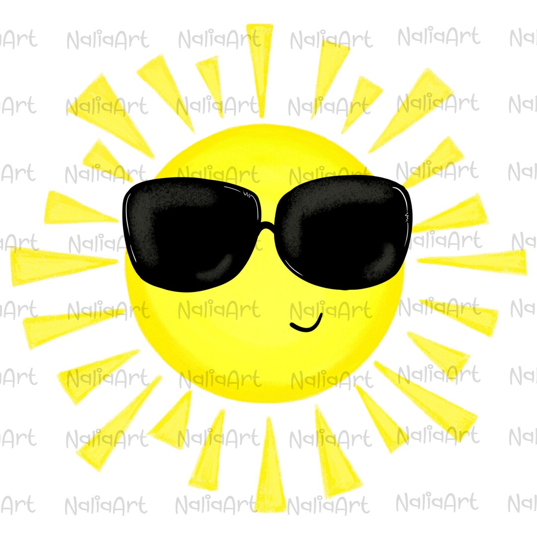 Sun Sunglasses Doodle Summer PNG Sublimation Sunshine Clip Art Summer ...