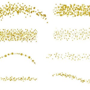 Pink Brush Strokes Clipart, Gold Glitter Clipart, Gold Confetti ...