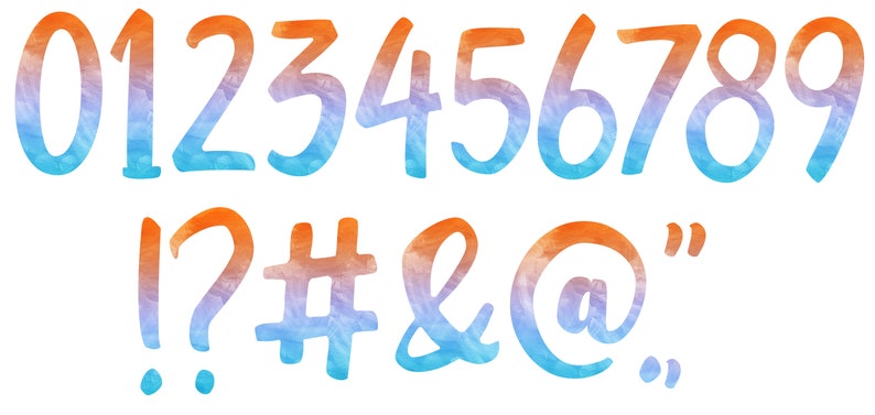 Ombre Watercolor Alphabet Clipart Watercolor Letters Digital - Etsy
