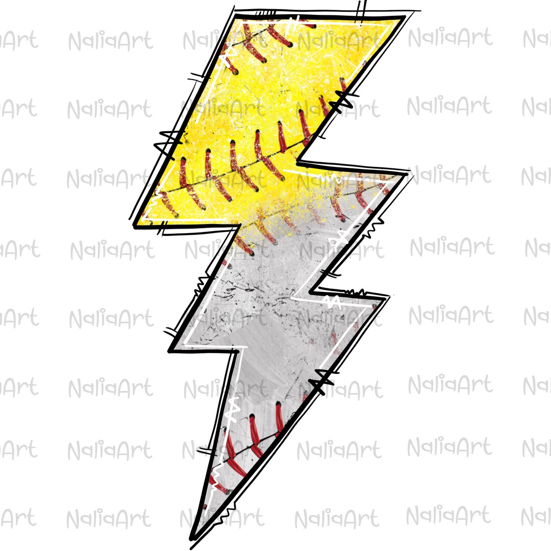 Lightning Bolt Softball Baseball PNG Sport Sublimation PNG - Etsy