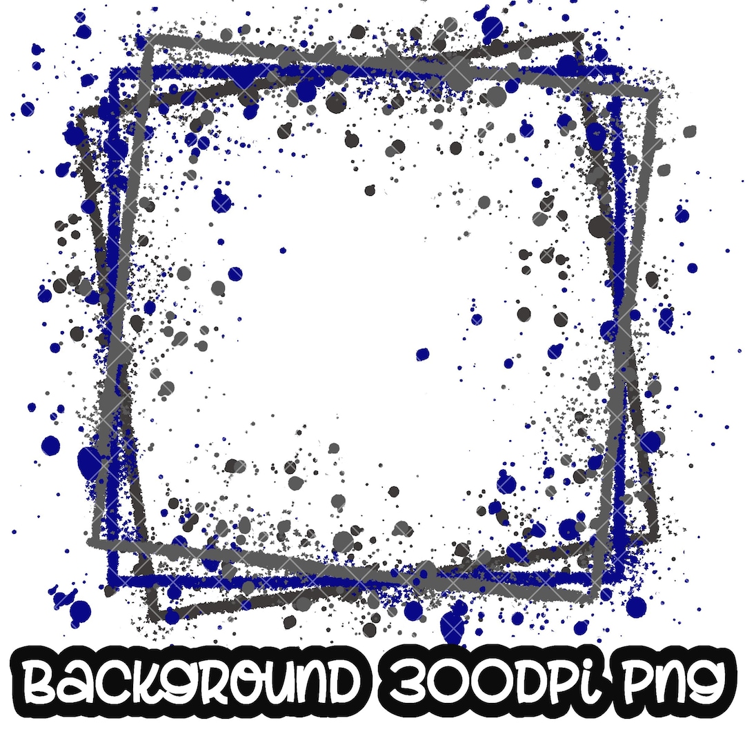 Frame Splatter Blue Grey Background | Printable Artwork | Splash Frame ...