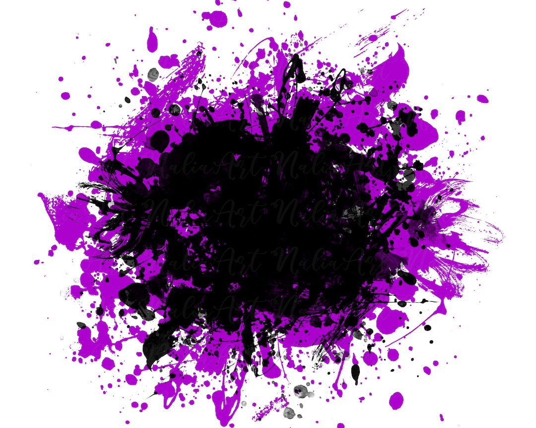 Background Paint Splatter Purple Black Splash Frame Splatter Background ...