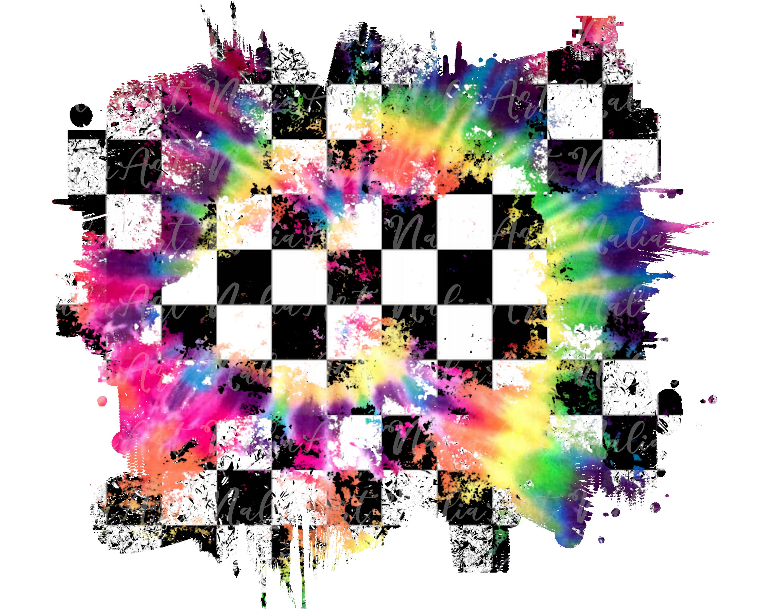 Background Checkered Flag Tie Dye Distressed Print Checkered - Etsy