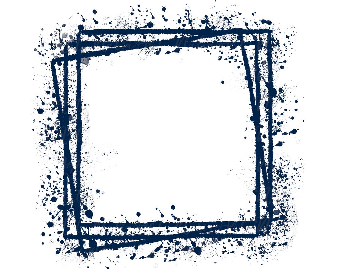 Frame Splatter Blue Background Printable Artwork Splash Frame Paint ...