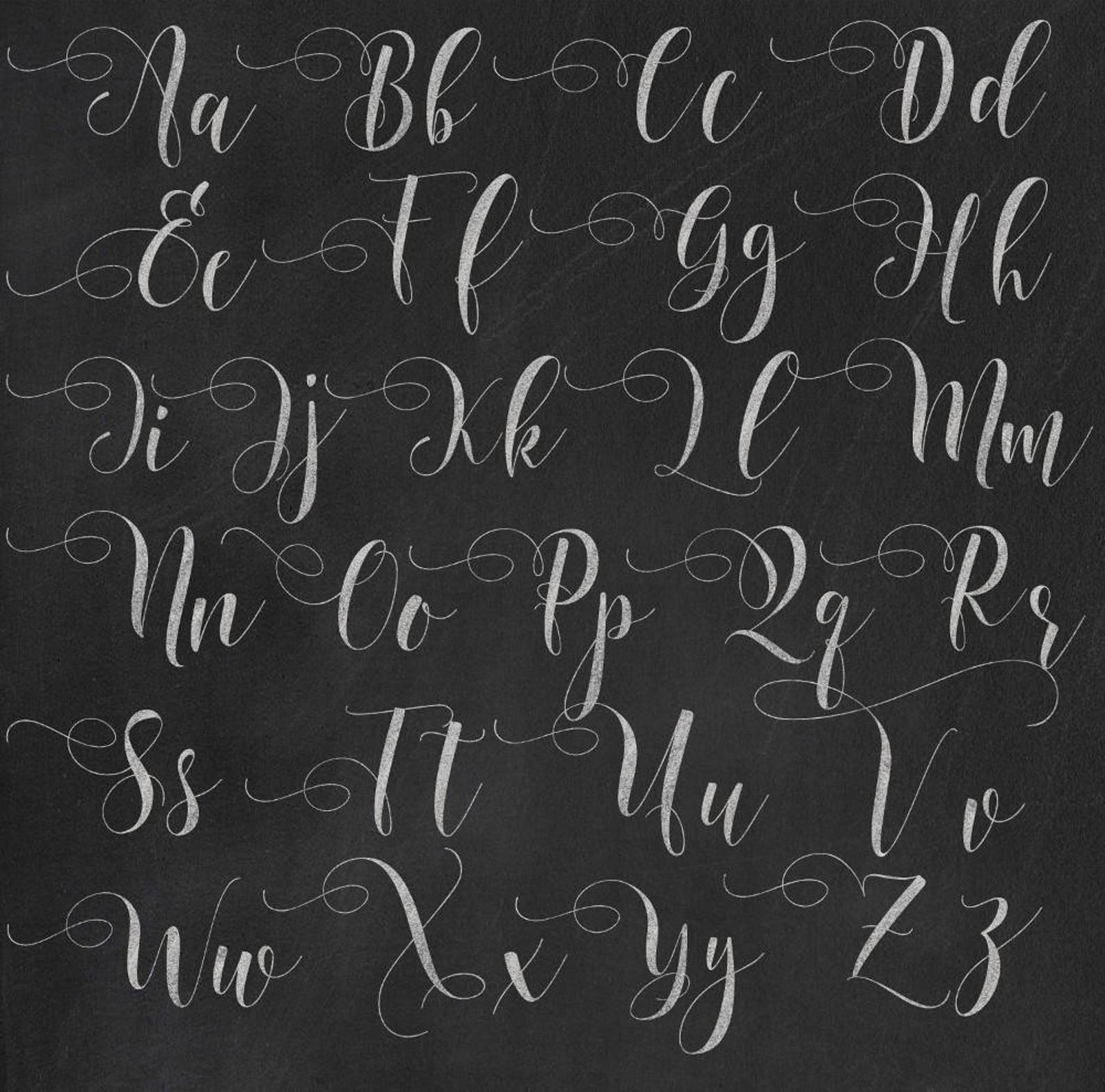 Chalkboard Alphabet Clip Art, Chalk Digital Clipart, Font, Letters ...