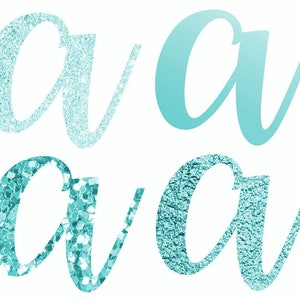 Alphabet Clip Art Glitter Foil Blue Alphabet Digital | Etsy