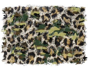 Leopard Camouflage Background PNG Distressed Camo Grunge - Etsy