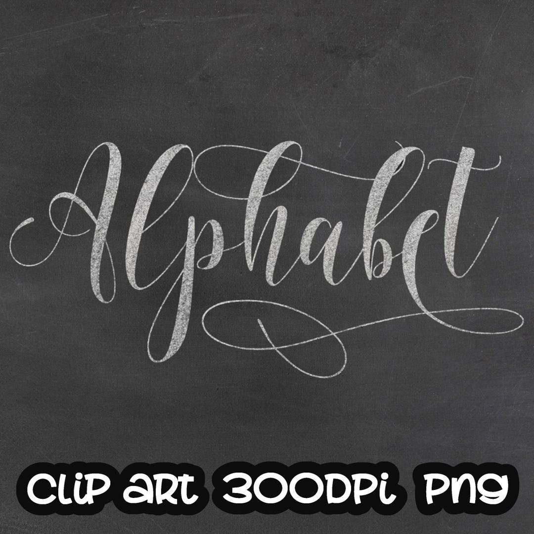 Chalkboard Alphabet Clip Art, Chalk Digital Clipart, Font, Letters ...
