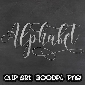 Chalkboard Alphabet Clip Art, Chalk Digital Clipart, Font, Letters ...