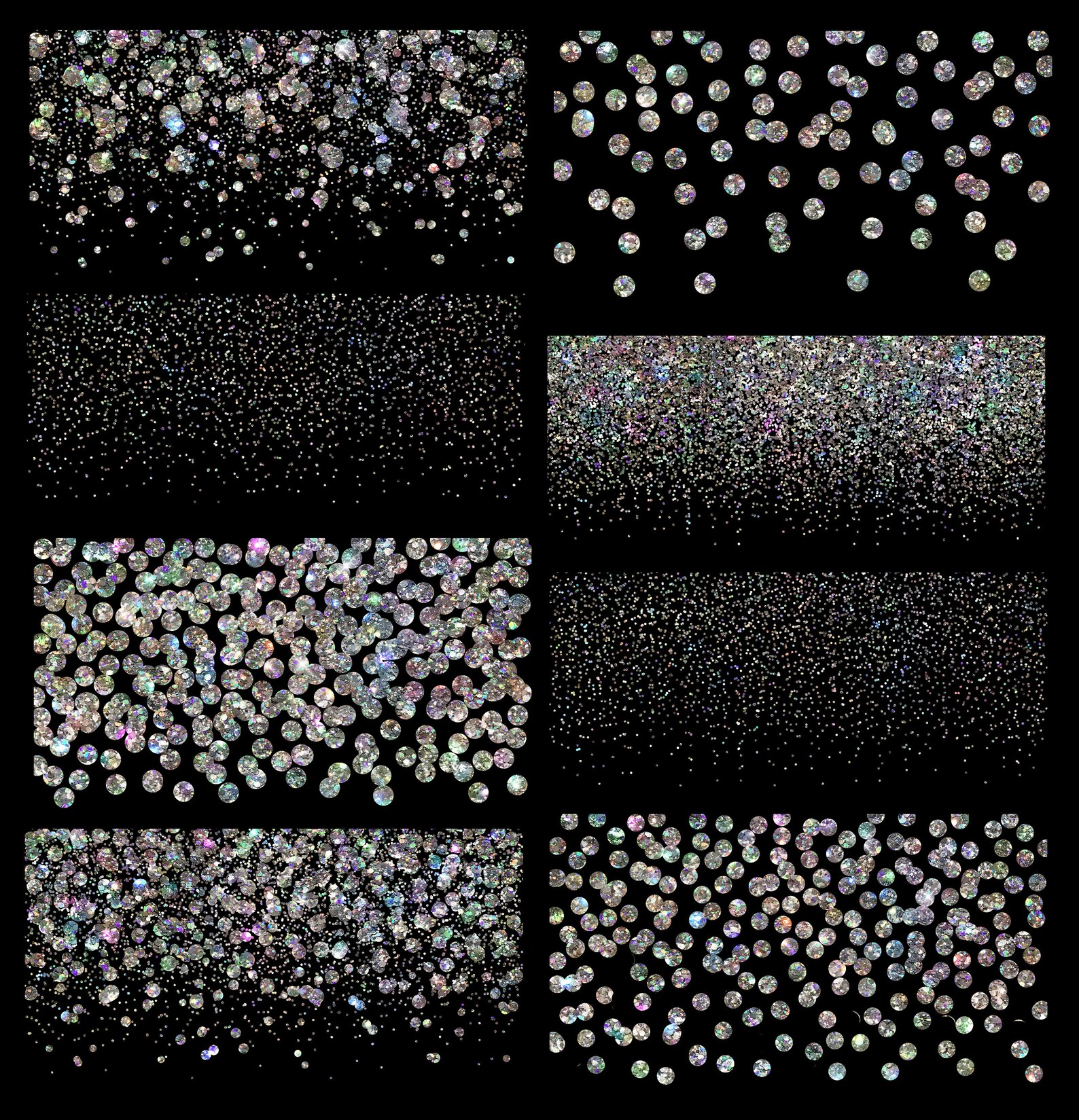 Silver Rainbow Glitter Border, Confetti Borders, Clipart Glitter , Clip ...