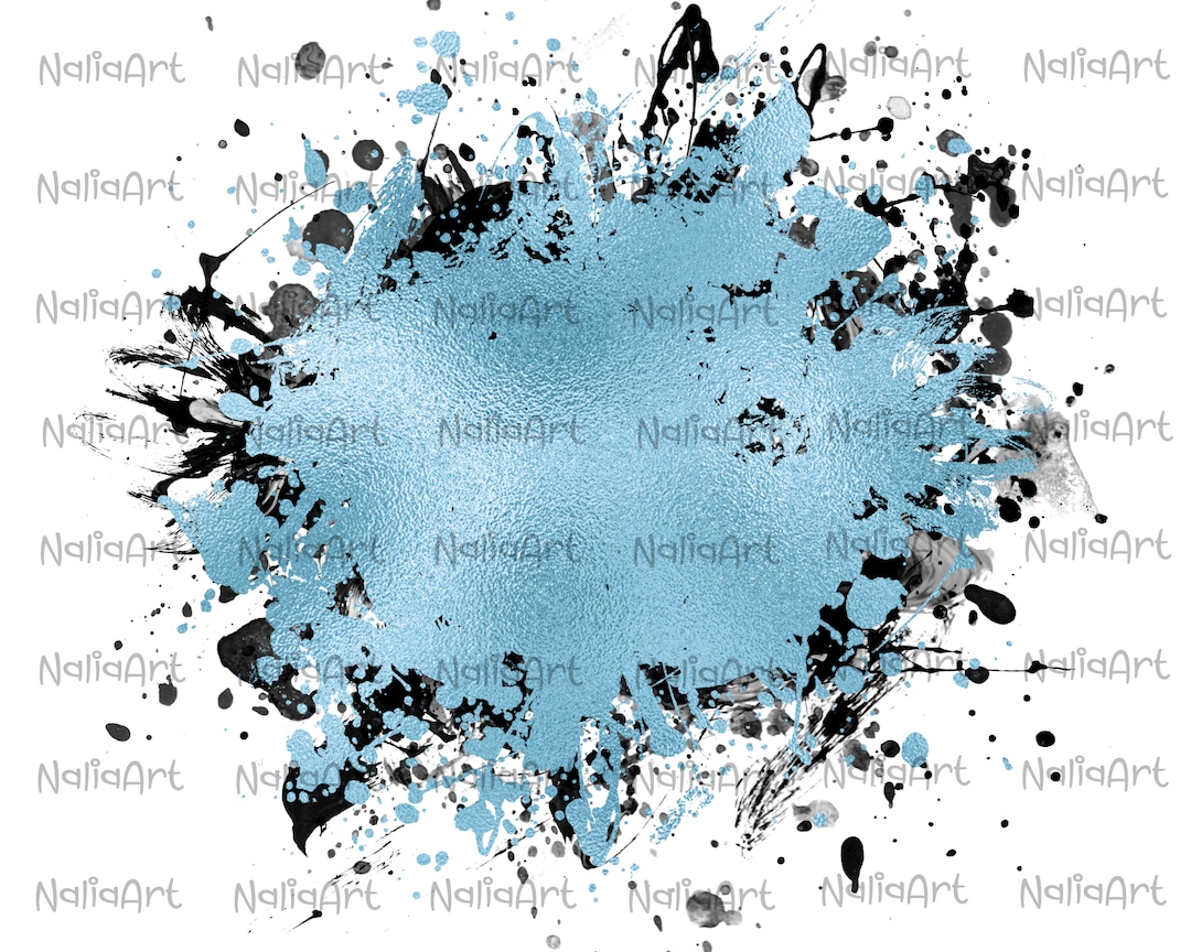 Background Paint Splatter Foil Blue Black Splash Frame Splatter ...