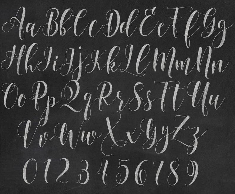 Chalkboard Alphabet Clip Art Chalk Digital Clipart Font - Etsy