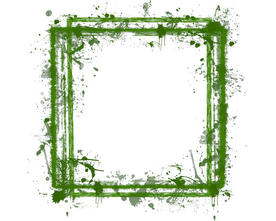 Frame Splatter Green Background Printable Artwork Splash Frame Paint ...
