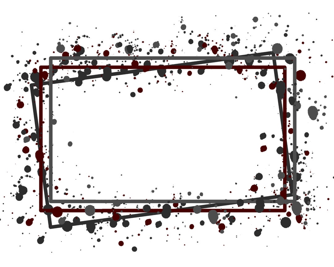 Frame Splatter Burgundy Grey Background Printable Artwork Splash ...