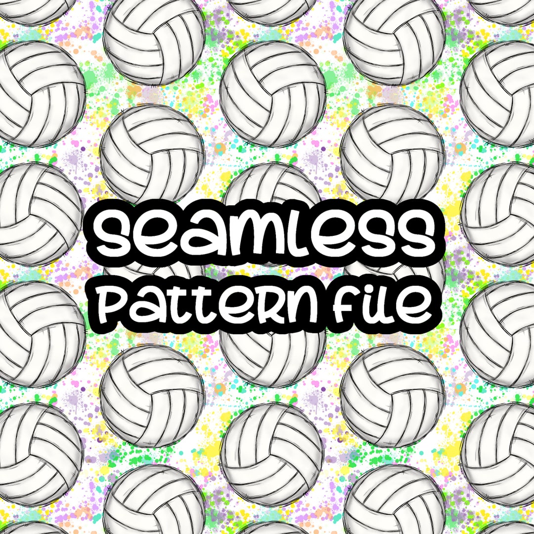 Volleyball Sport Seamless Pattern, School Team Digital Paper Background ...