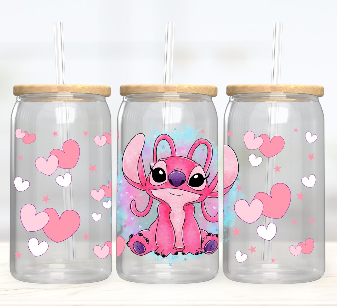 Anime Cartoon Stitch Angel Cup PNG File DIGITAL DOWNLOAD 16oz Glass ...