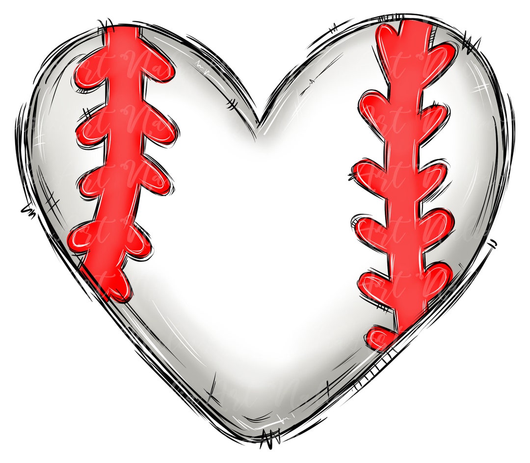 Heart Baseball Heart PNG Sport Heart Heart Watercolor - Etsy