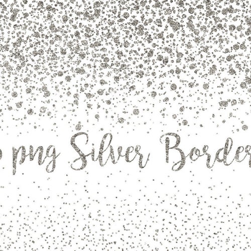 Silver Glitter Border Confetti Bordersclipart Silver - Etsy