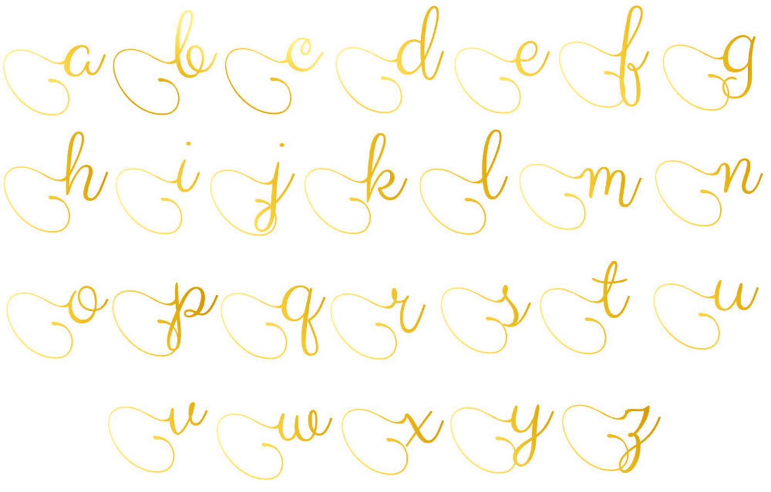 Gold Alphabet Clip Art Gold Foil Alphabet Digital Clipart - Etsy