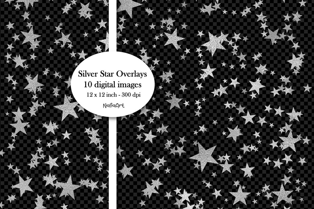 Silver Star Overlays, Background Stars Patterns in PNG Format With ...