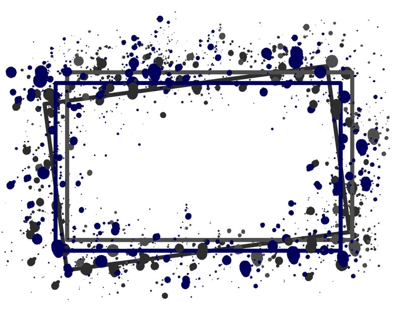 Frame Splatter Blue Grey Background Printable Artwork - Etsy