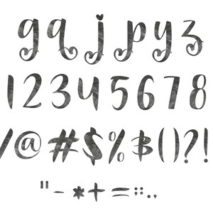 Black Watercolor Alphabet Clipart, Watercolor Letters, Digital Clipart ...