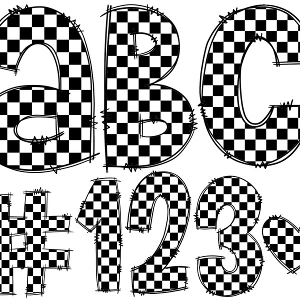 Checkered Alphabet Png Bundle - Etsy