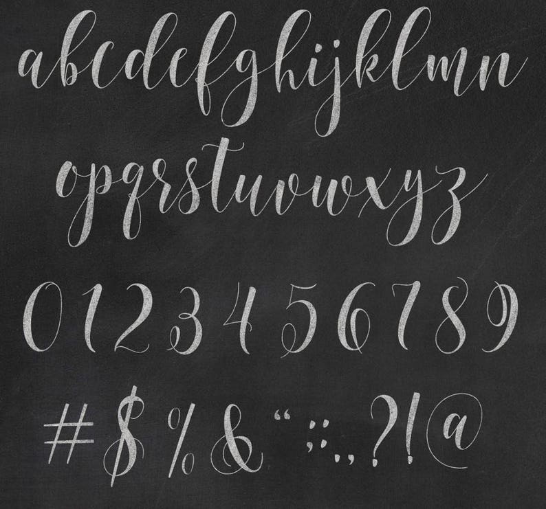 Chalkboard Alphabet Clip Art Chalk Digital Clipart Font - Etsy