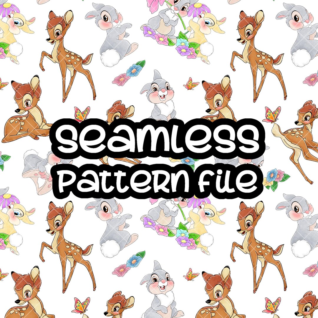 Bambi Thumper Seamless Pattern, Digital Paper Background Download JPG ...