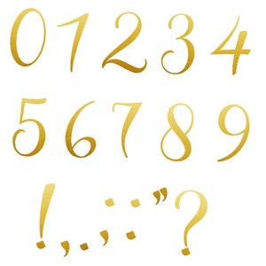 Gold Alphabet Clip Art, Gold Foil Alphabet, Digital Clipart, Numbers ...